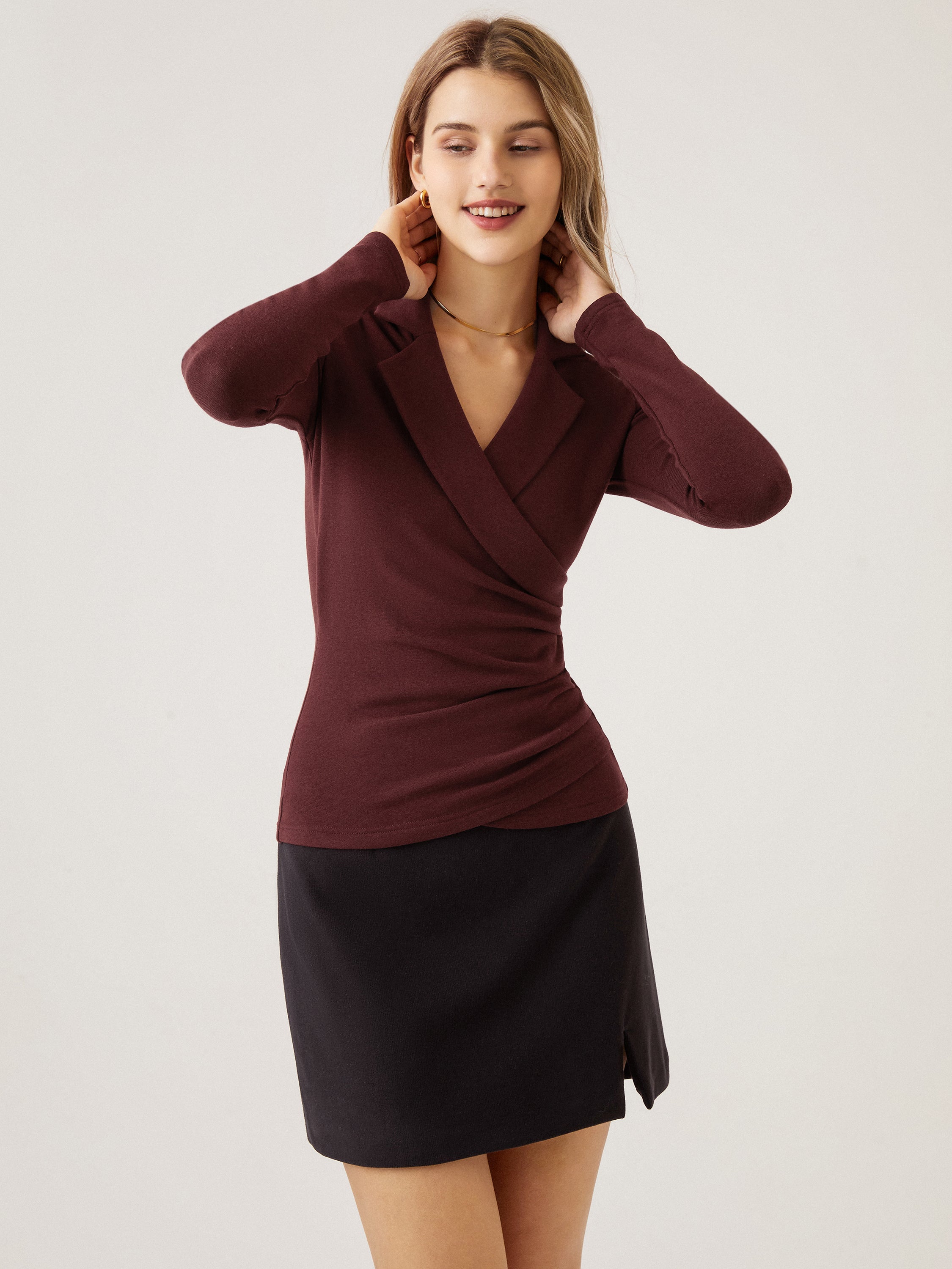 Ogl Eco-Mousse® Collared Surplice Top – OGLmove